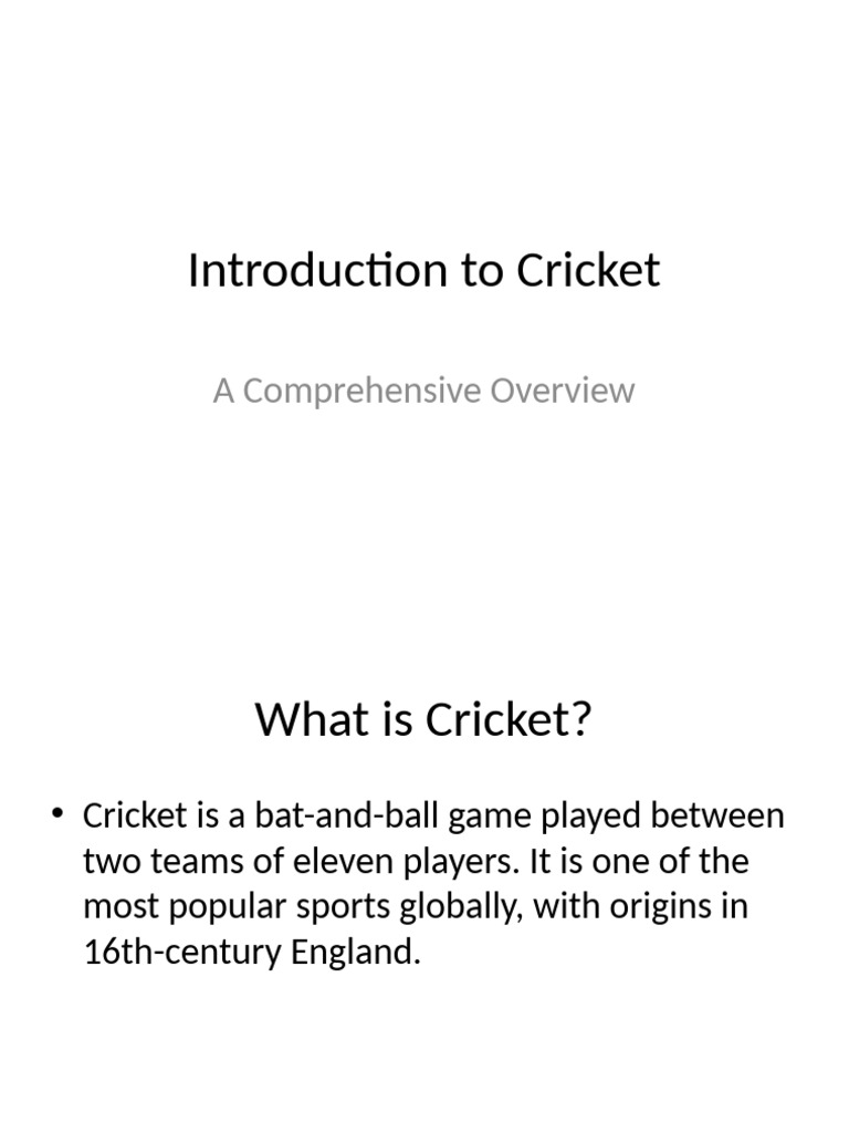 Introduction to Cricket Basics | PDF