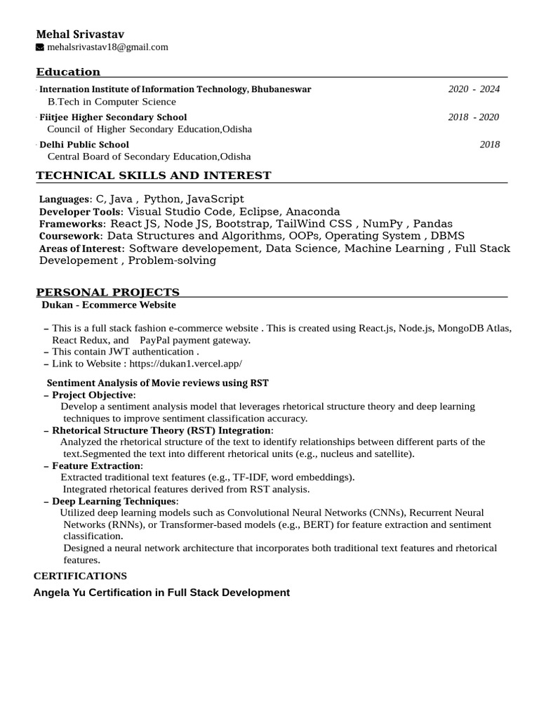 Meahhal Resume1 | PDF | Deep Learning | Machine Learning