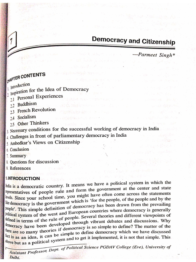 Democracy and Citizenship | PDF