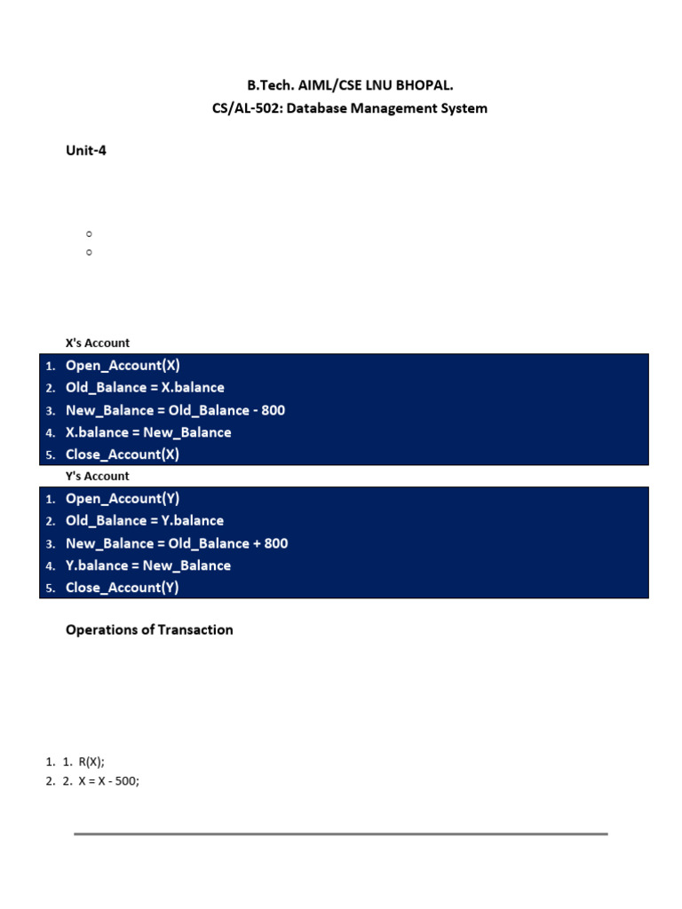 Unit 4 dbms LNU | PDF | Database Transaction | Databases
