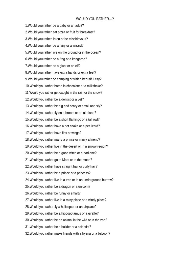 Would you rather | PDF