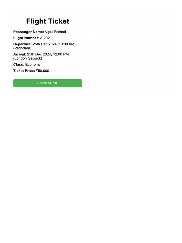 Flight Ticket | PDF