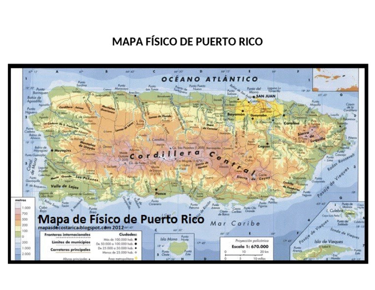 Mapa Físico de Puerto Rico | PDF