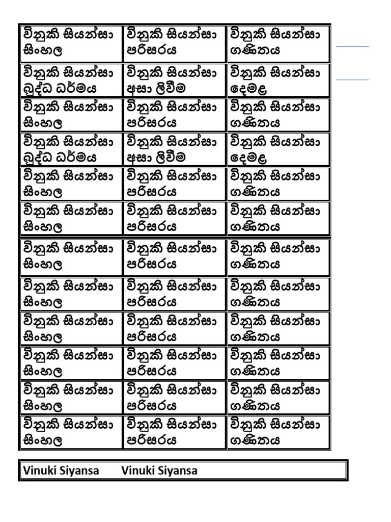 Vinuki Siyansa Vinuki Siyansa | PDF