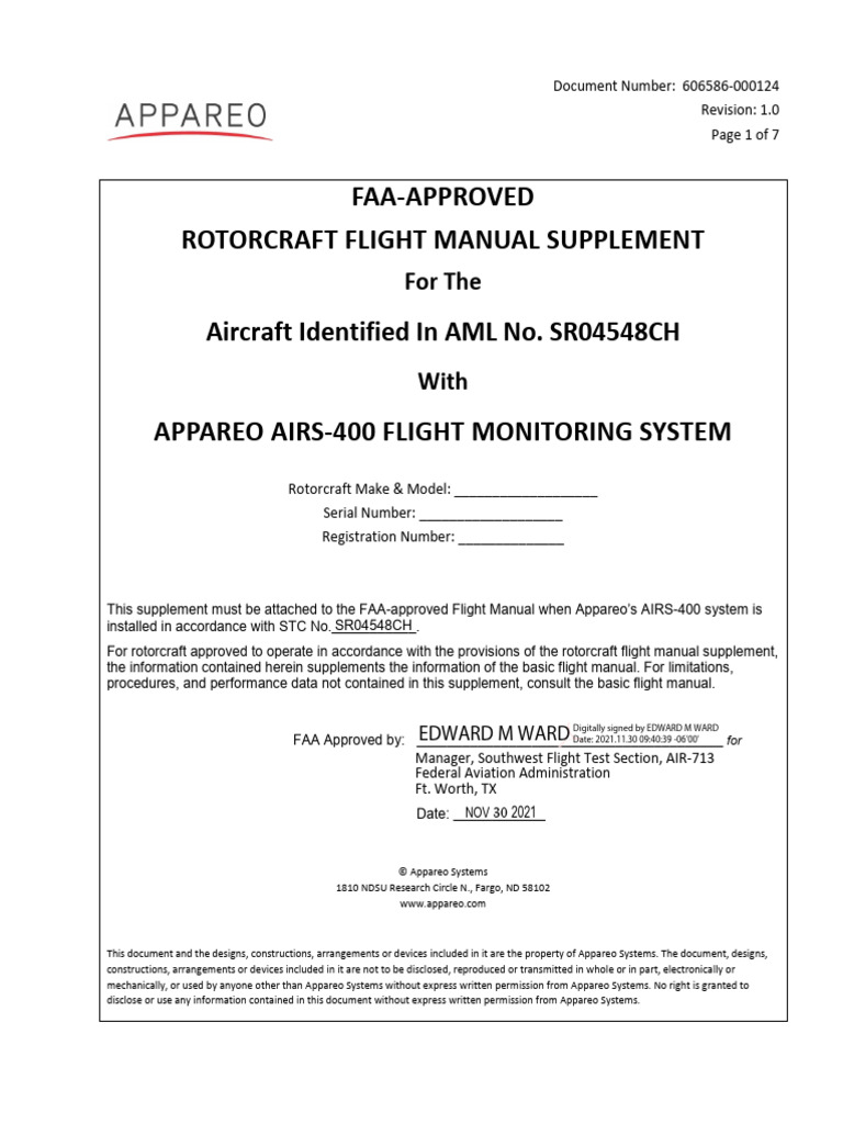 FAA Rotorcraft Flight Manual Supplement | PDF | Federal Aviation Administration | Aviation