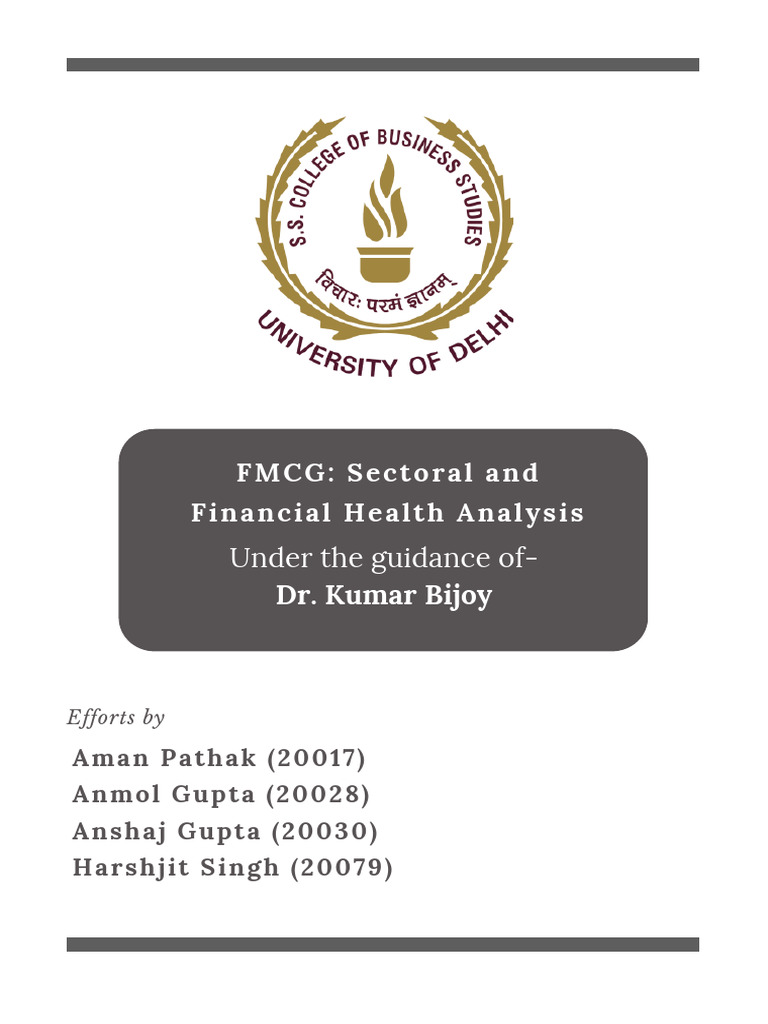 FMCG Report - 20017, 20028, 20030, 20079 | PDF | Discounted Cash Flow ...