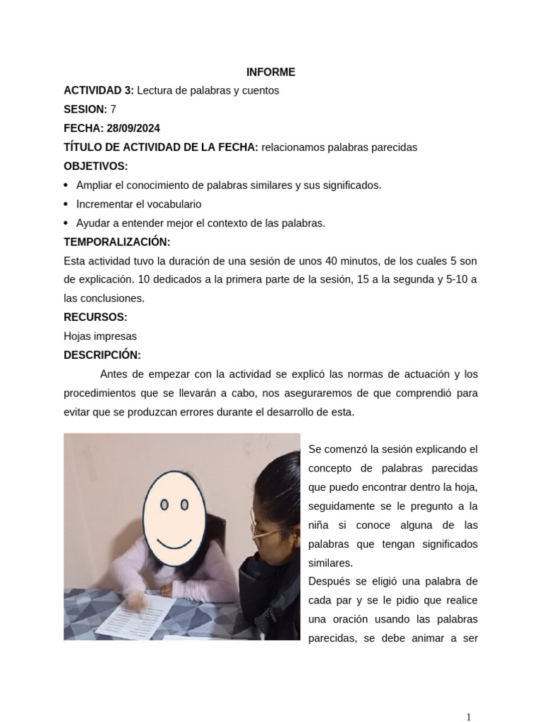 INFORME de intervención pedagógica | PDF | Aprendizaje | Comunicación humana