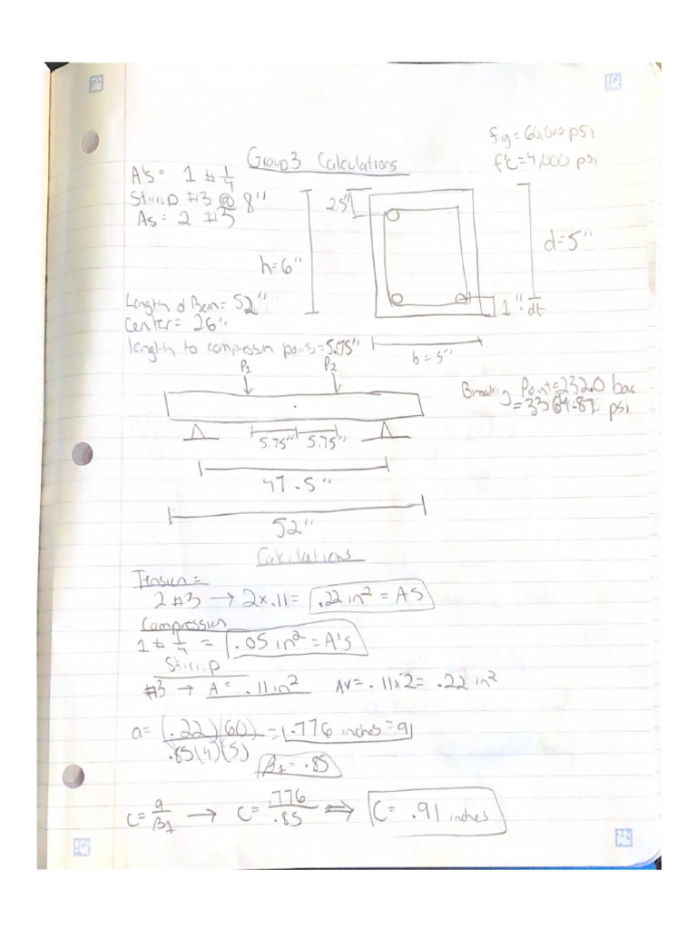 Concrete Lab Hand Calculations | PDF