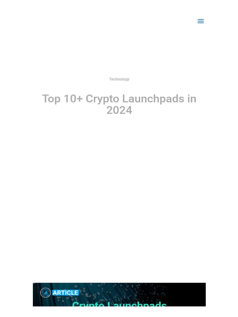 Top 10+ Crypto Launchpads in 2024 - Bitbond | PDF | Cryptocurrency ...
