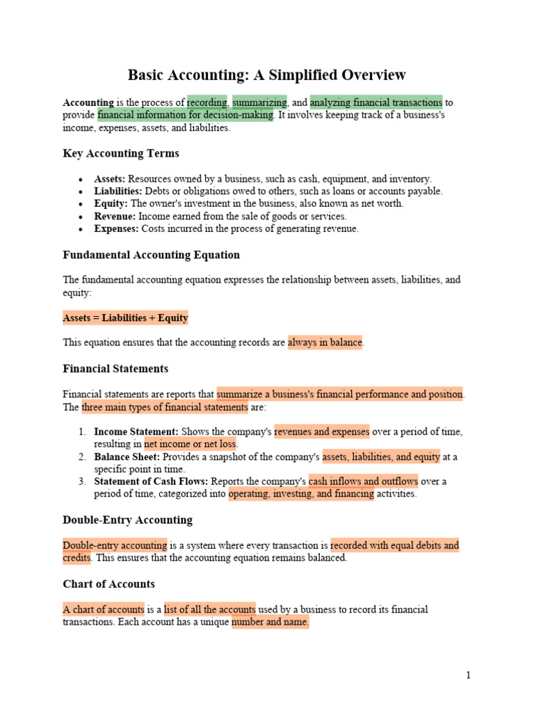 Basic Accounting | PDF | Debits And Credits | Equity (Finance)