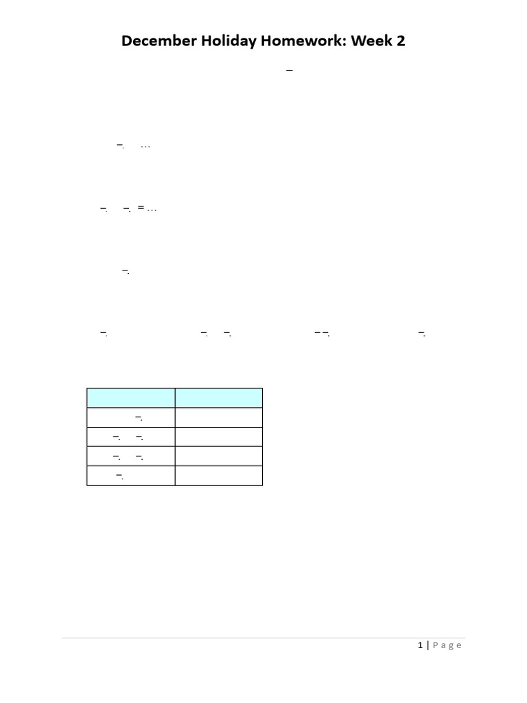 Holiday Homework Week 2 | PDF | Elementary Mathematics | Euclidean Geometry