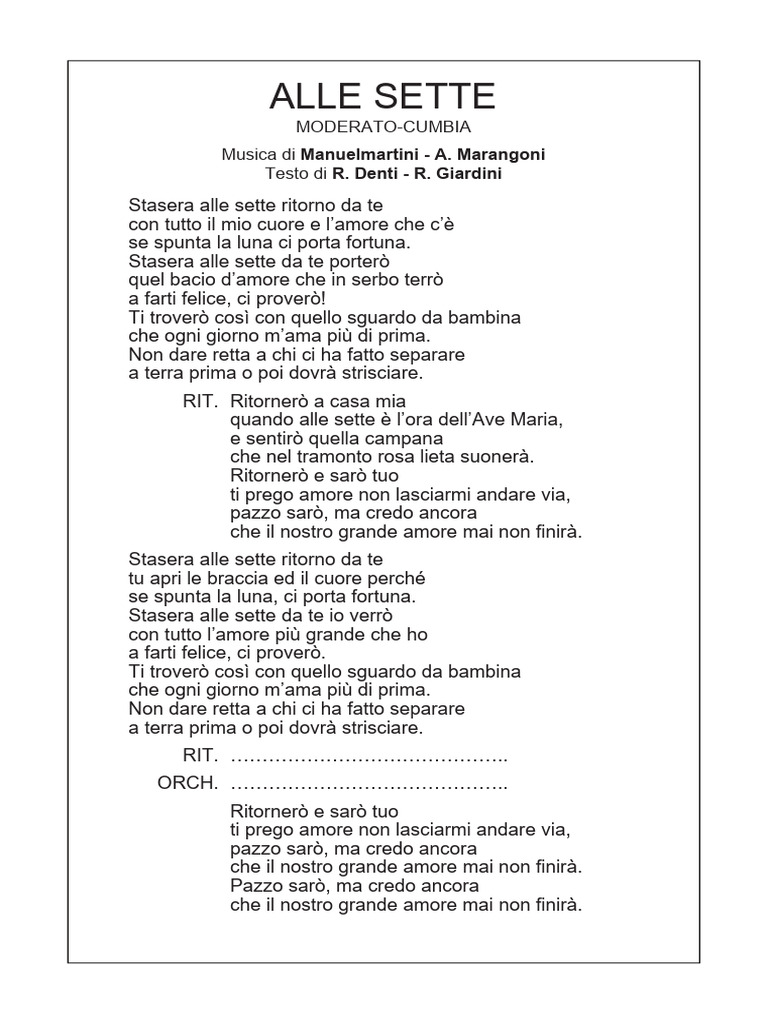 T - Alle Sette | PDF