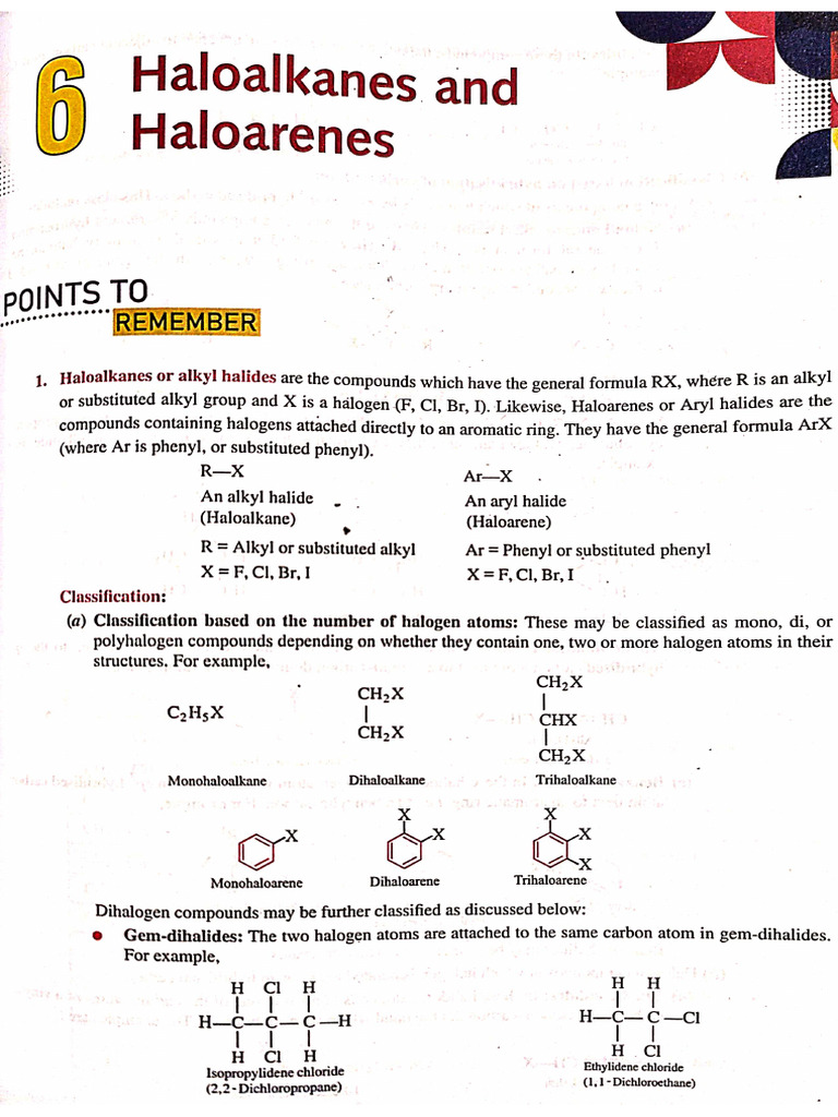 Unit 6 REVISION HALOALKANES & HALOARENES | PDF