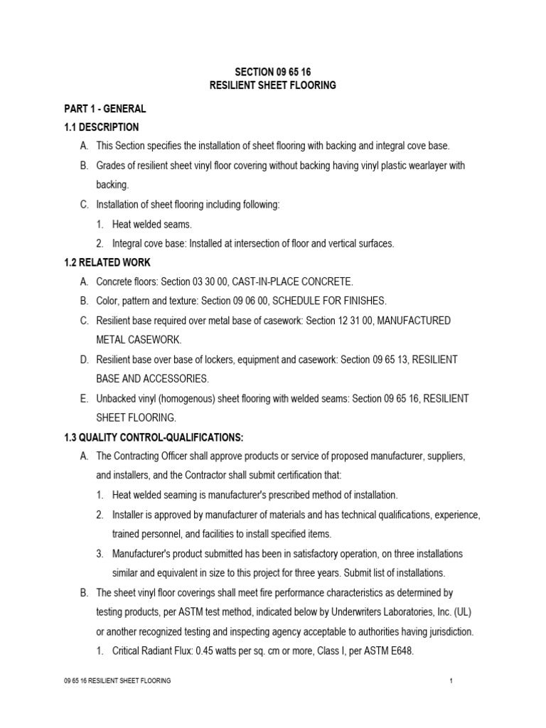 Resilient Sheet Flooring | PDF | Flooring | Concrete