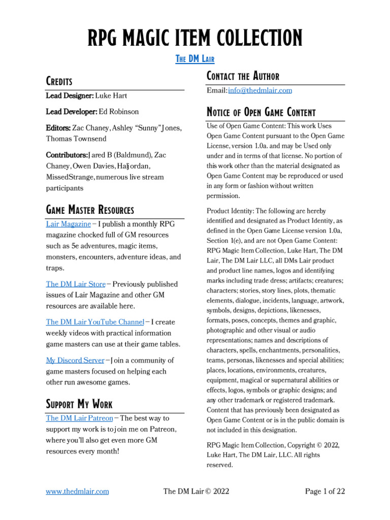 Useless Magic Items for D&D 5E | PDF