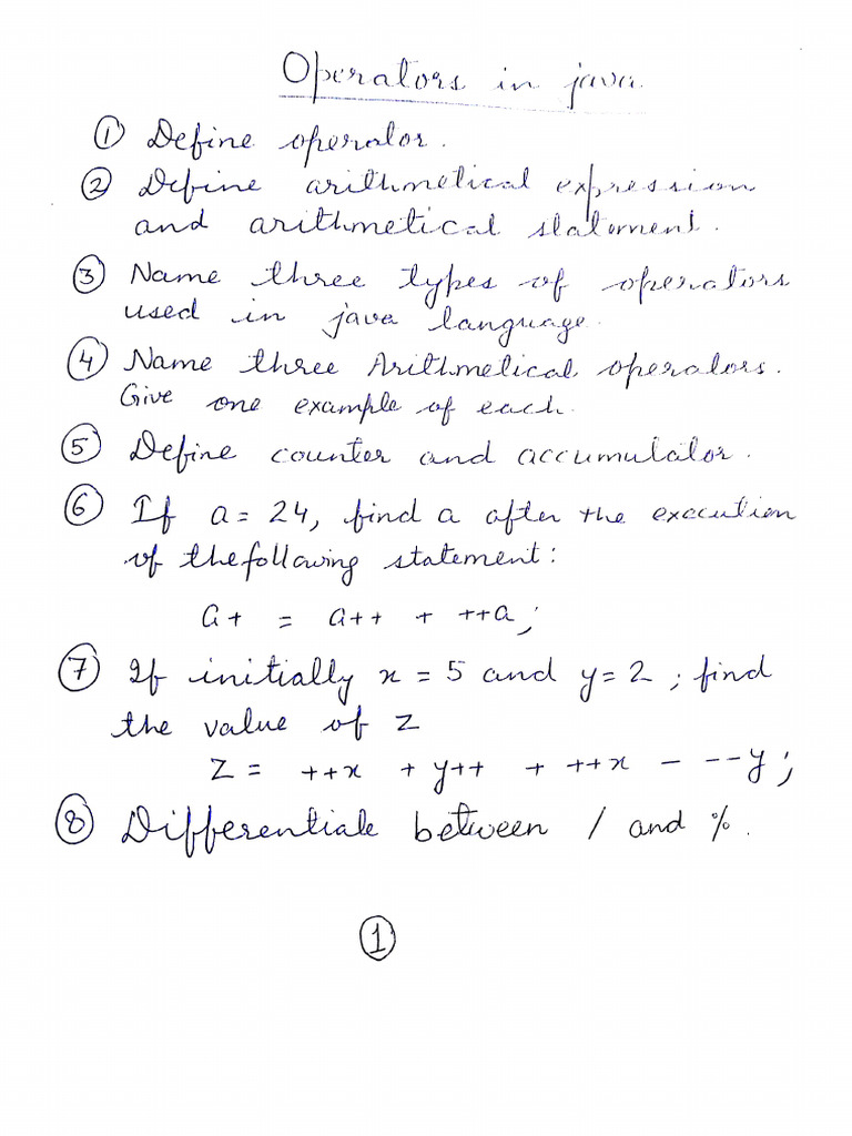 Practice Paper On Operator and Expression | PDF