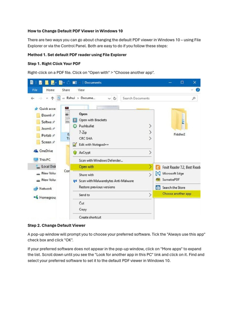 How To Change Default PDF Viewer in Windows 10 | PDF