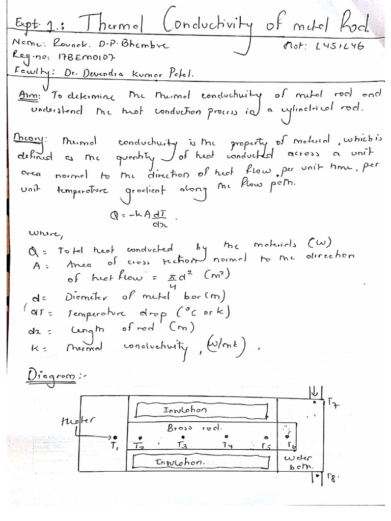 Thermal Conductivity of Rod | PDF