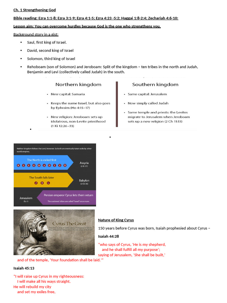 CH 1 Strengthening God Notes | PDF | Ancient Israel And Judah | Bible ...