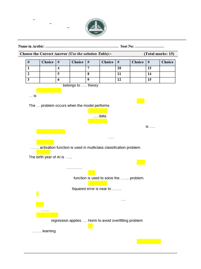 Midterm 2022 V (B) Model Answer | PDF | Machine Learning | Artificial Intelligence