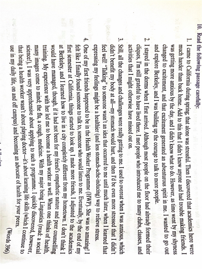 Unseen Passage For Practise | PDF
