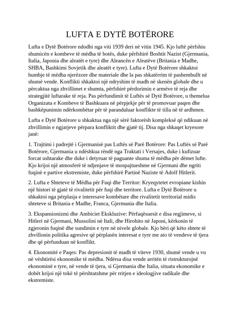LUFTA E DYTË BOTËRORE | PDF LUFTA E DYTË BOTËRORE | PDF