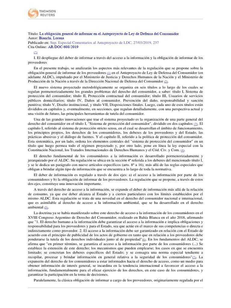 Obligación de Informar en Ley de Consumidor | PDF | Protección al ...