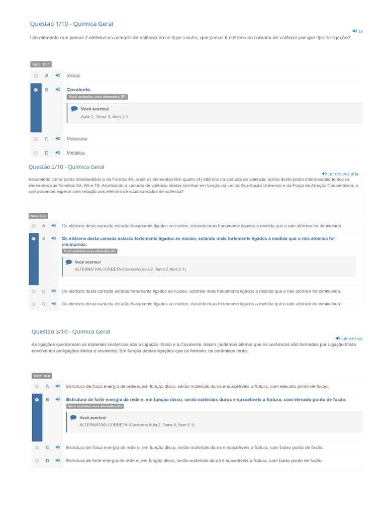 provas quimica geral | PDF