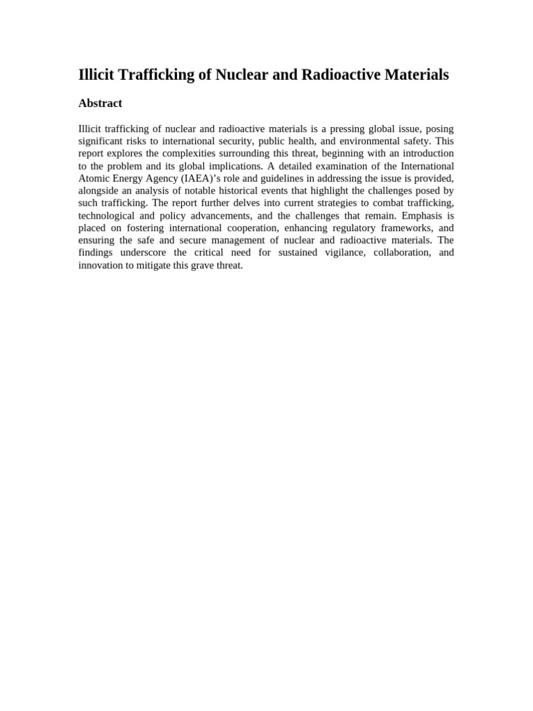 Combating Illicit Nuclear Trafficking | PDF | International Atomic ...
