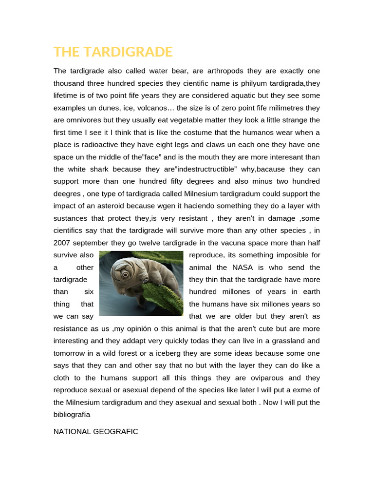 Fascinating Facts About Tardigrades | PDF | Organisms