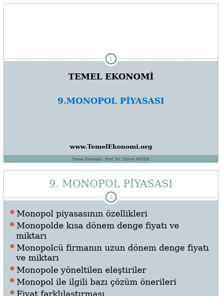 Temel Ekonomi Bolum 09 | PDF