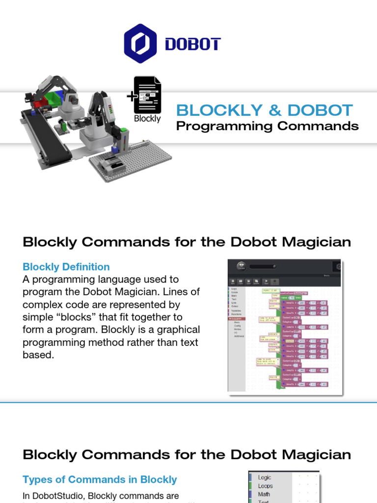 01 Dobot-Blockly Programming-Commands (070622) | PDF | Trigonometric Functions | Control Flow