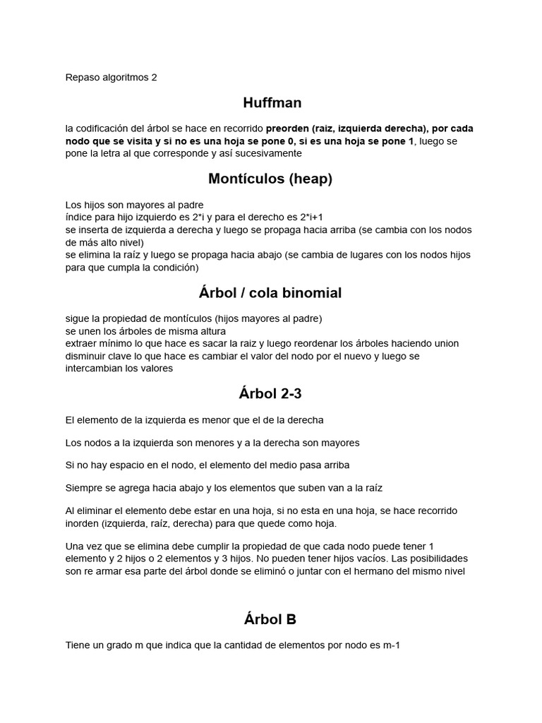 Repaso Algoritmos 2 | PDF | Matemáticas Aplicadas | Algoritmos y Estructuras de Datos
