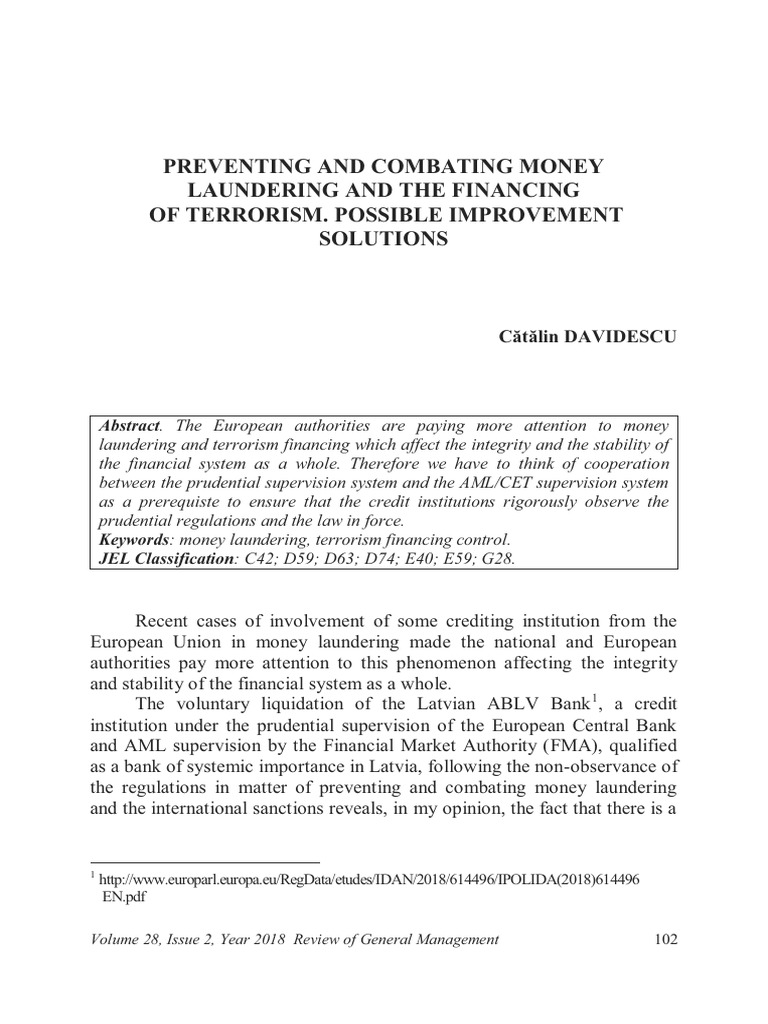 Preventing and Combating Money Laudnering and Financing of Terrorism ...