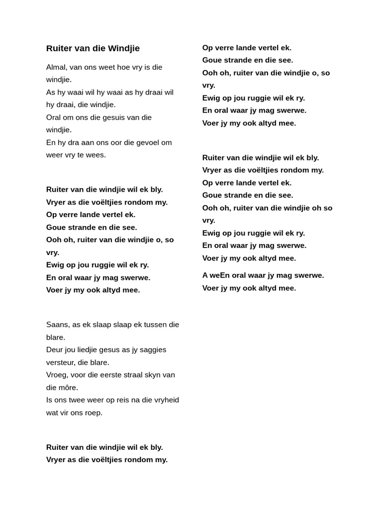 Ruiter Van Die Windjie | PDF