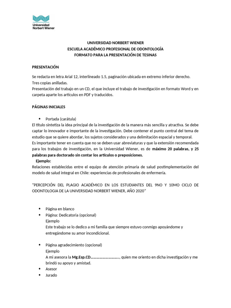 Formato Tesina | PDF