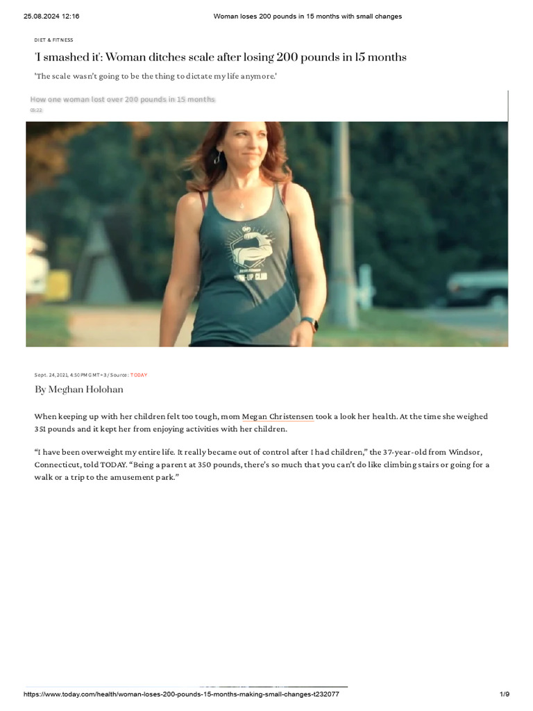 Woman Loses 200 Pounds in 15 Months With Small Changes | PDF | Dieting ...
