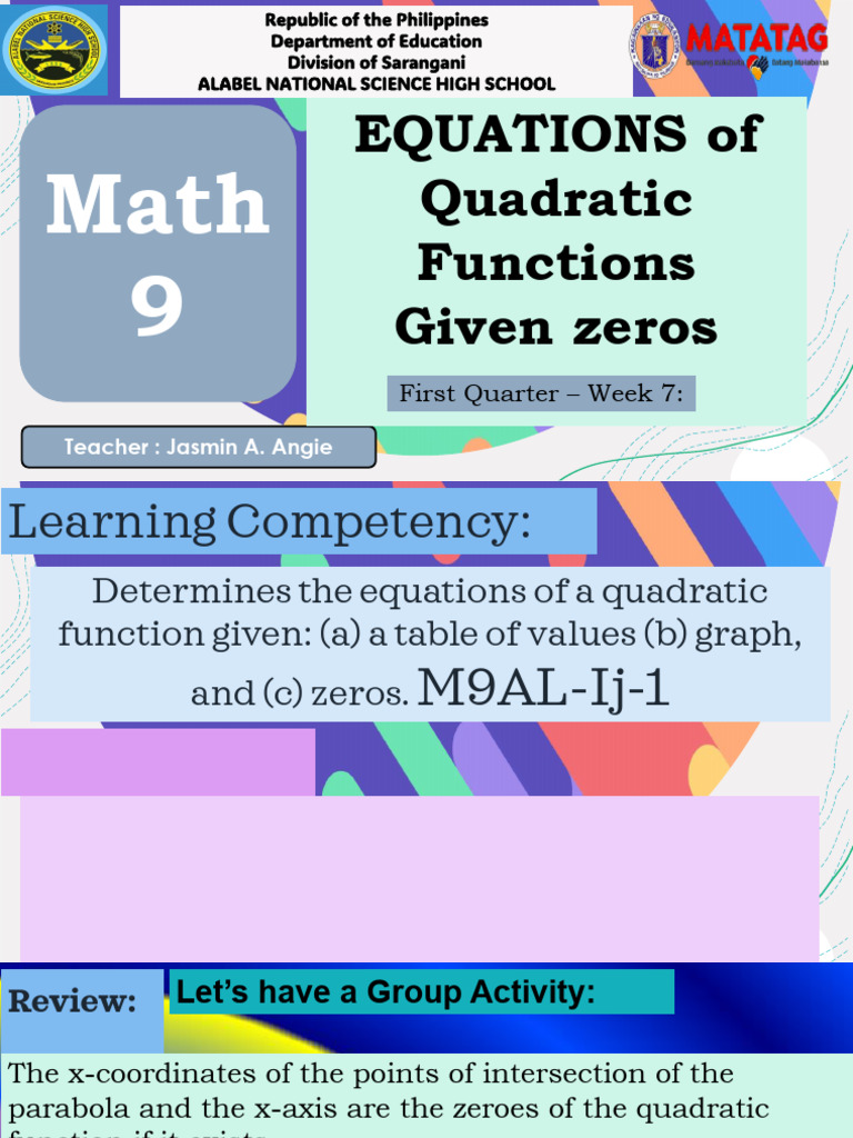 Quadratic Functions: Finding Equations | PDF | Quadratic Equation ...