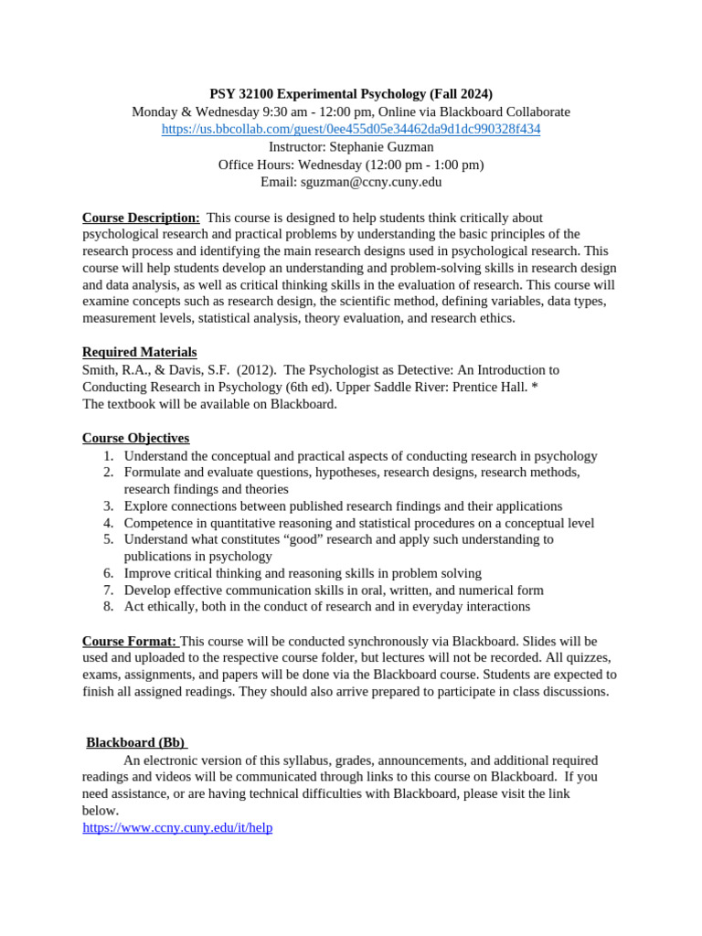 PSY 32100 FALL | PDF | Psychology | Experiment