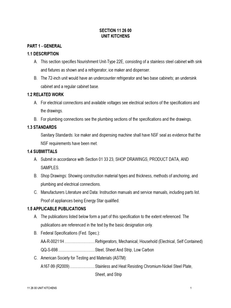 112600 Unit Kitchens | PDF | Sink | Refrigerator