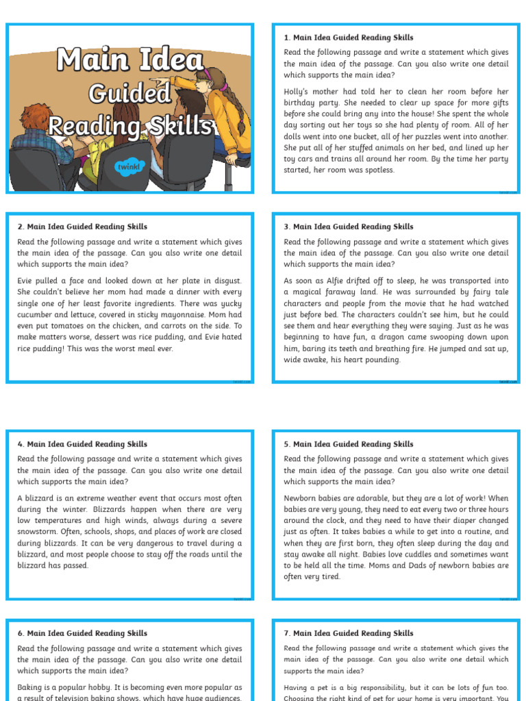 main-idea-task-cards | PDF | Infants