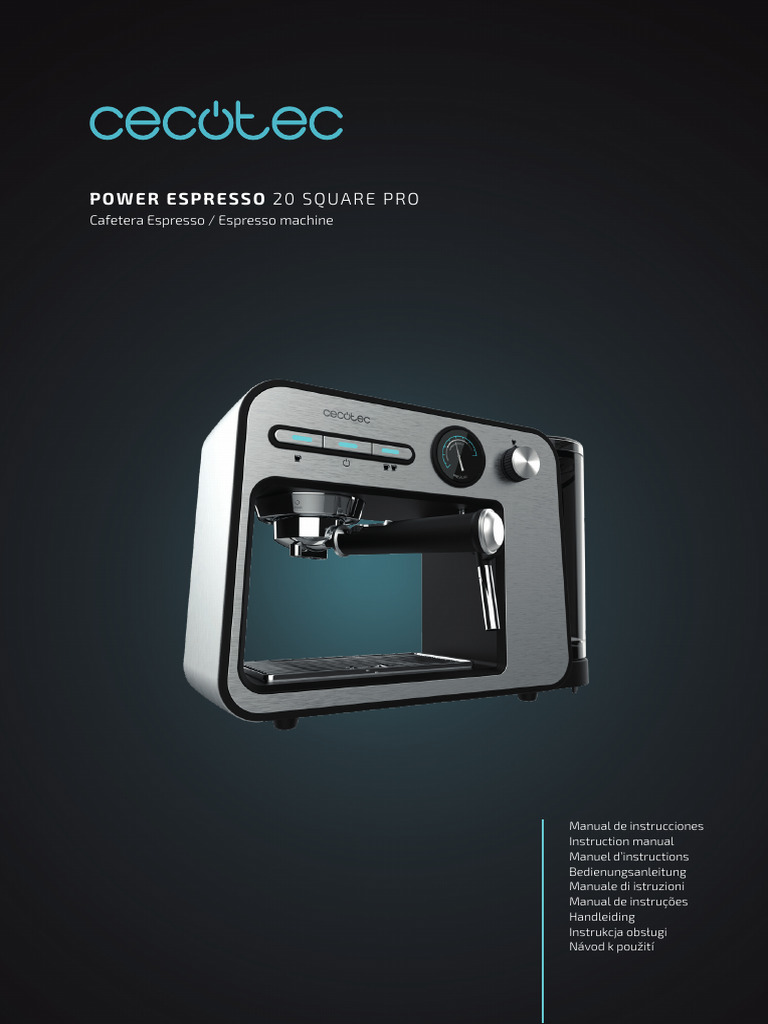Power Espresso 20 Square Pro - User - Manual - Es | PDF | Vapor | café