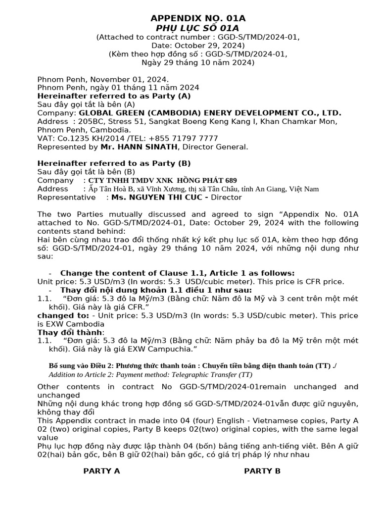 APPENDIX NO. 01A - Word | PDF