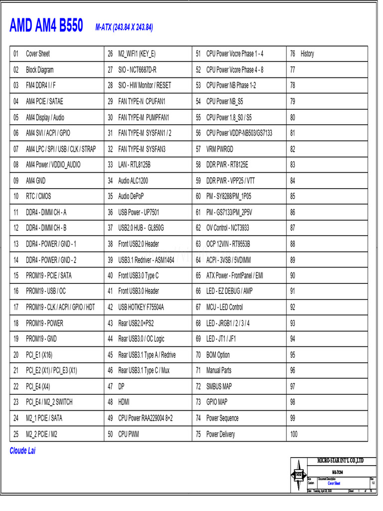 Msi B550M MS-7C94 PDF | PDF | Usb | Computer Hardware