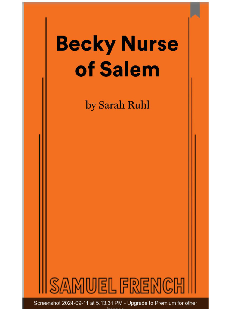 Becky Nurse of Salem - Sarah Ruhl - Script | PDF