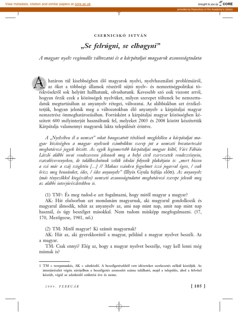 Se Felrugni Se Elhagyni A Magyar Nyelv | PDF