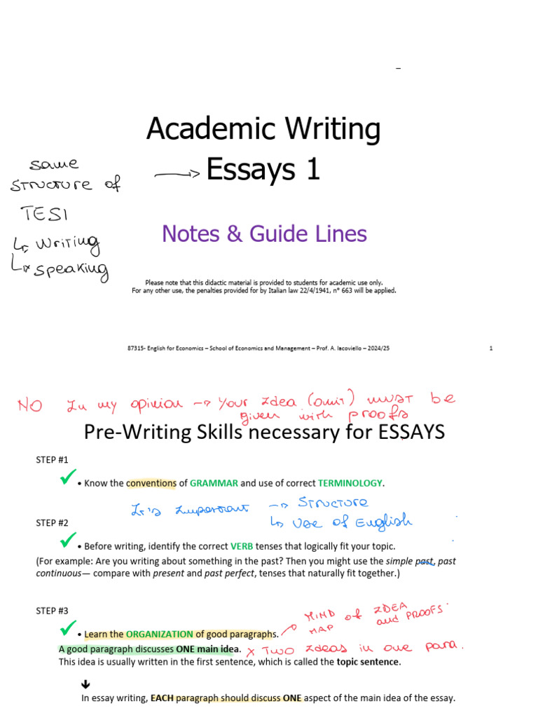 87315 Essays 1 Guide Lines | PDF | Essays | English Language