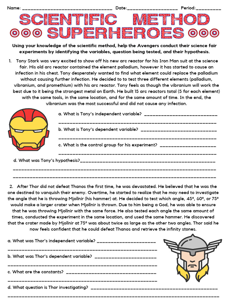 Avengers Science Fair Experiment Guide | PDF | Experiment