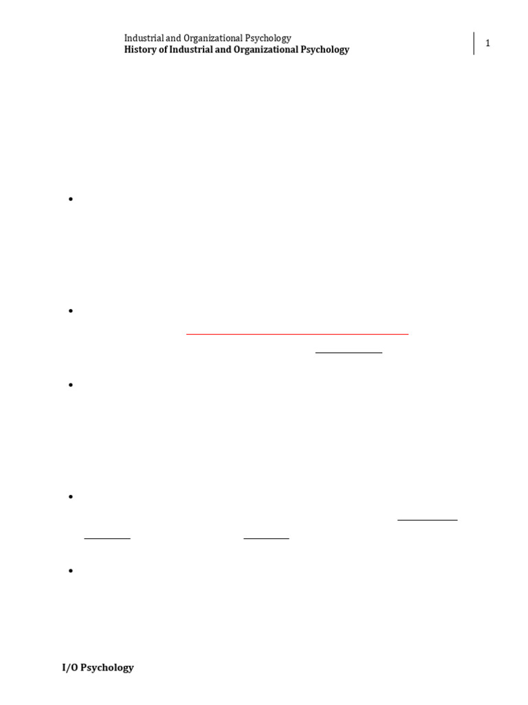 Introduction to I/O Psychology | PDF | Industrial And Organizational ...