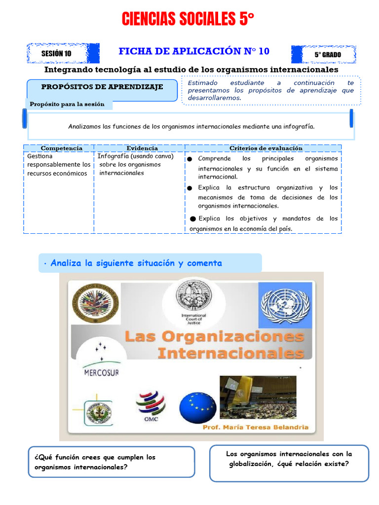 FICHA 10- CC.SS 5TO | PDF | Fondo Monetario Internacional | Naciones Unidas